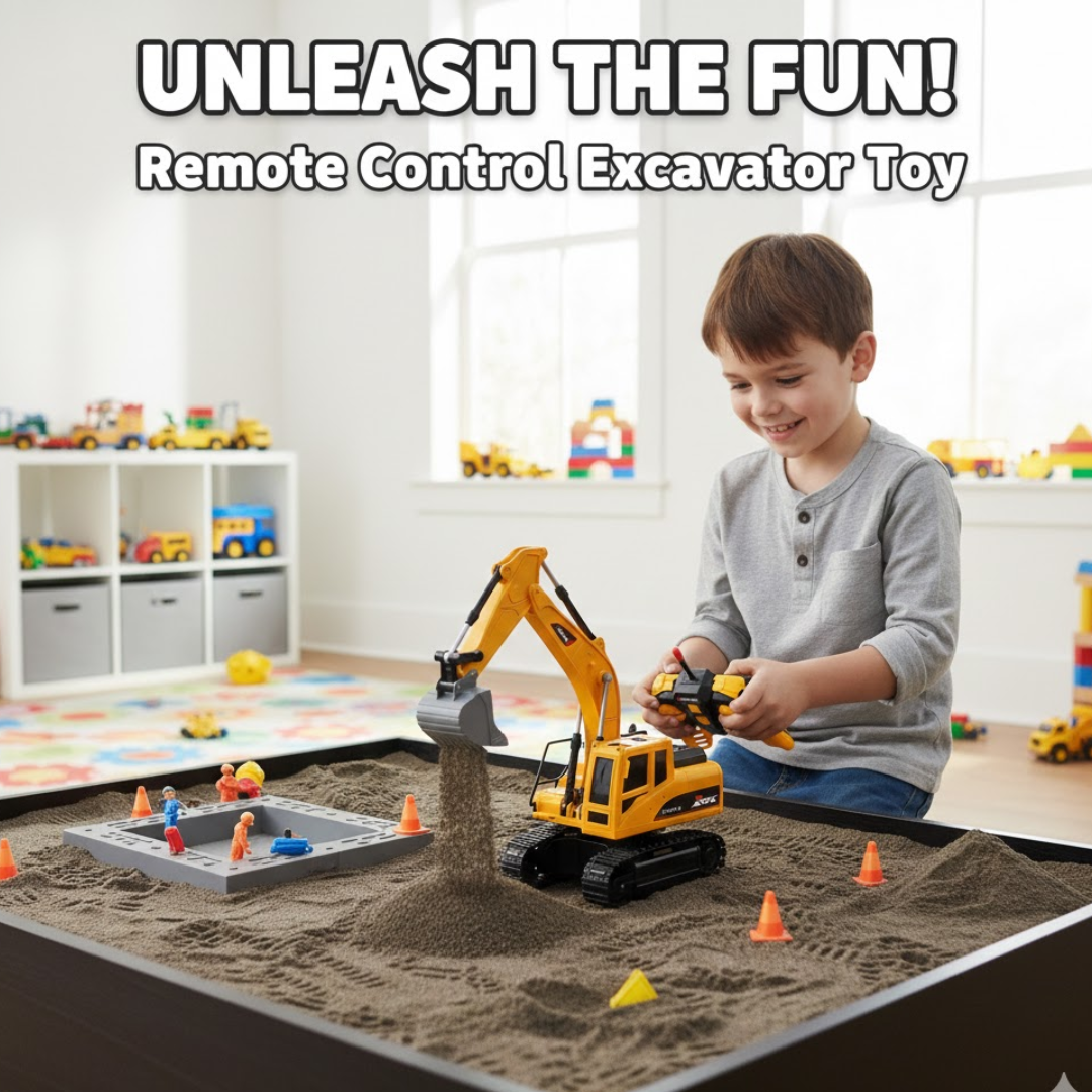 Kletshuts™ ExcavatorToy: Fjernkontroll Kontroll Barn Gravemaskin Leket ...